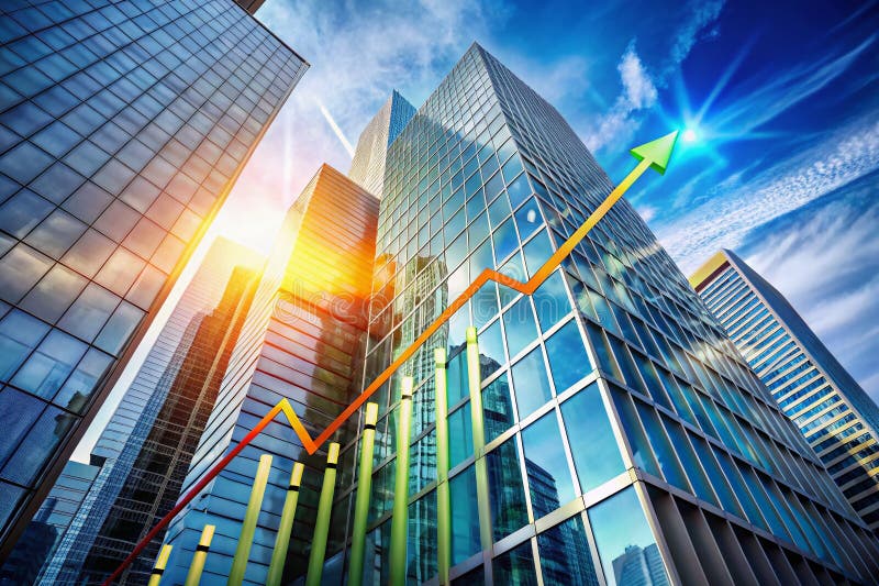 Dynamic Growth in Modern Architecture an Upward Trend Visualized on a ...