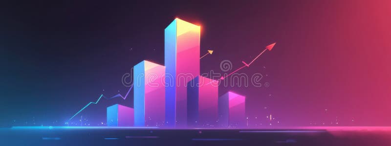 Dynamic Growth and Progress Represented by Colorful Bar Charts and ...