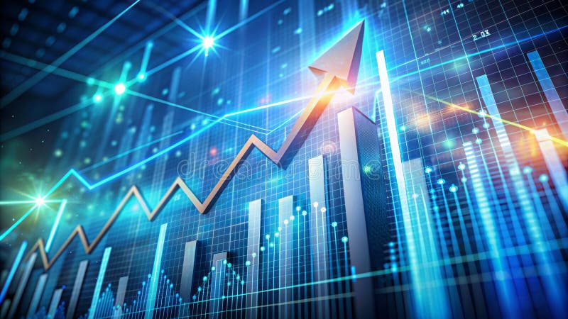 Dynamic Growth Visualization Illuminated Upward Arrow Symbolizing ...