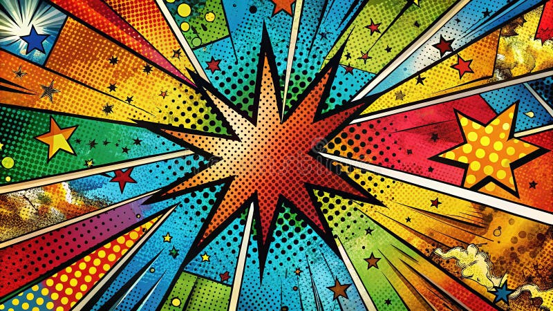 Dynamic Grunge Comic Book Background a Vibrant Abstract Texture for ...