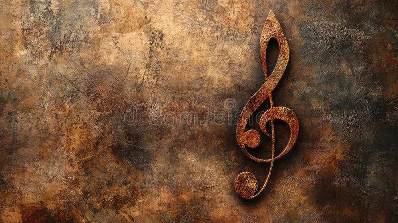 Dynamic Grunge Music Background with Treble Clef: Textured Design ...