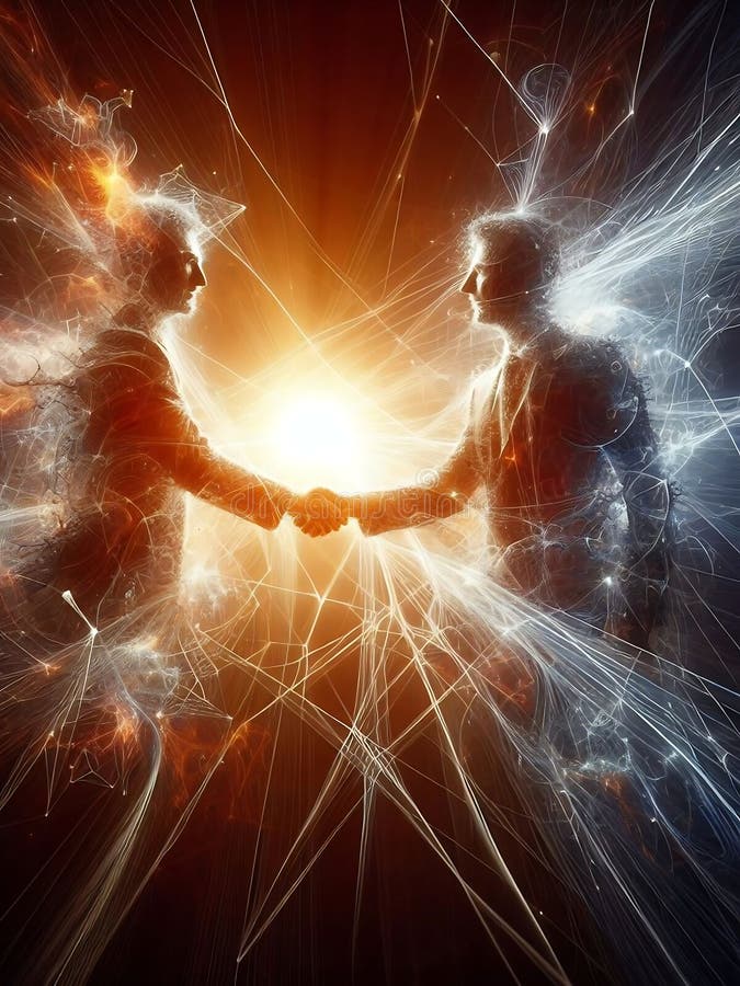 Dynamic Handshake Illumination Stock Illustration - Illustration of ...
