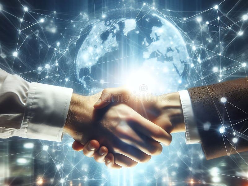 Dynamic Handshake Illumination Stock Illustration - Illustration of ...