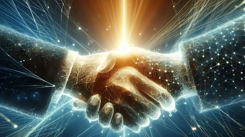 Dynamic Handshake Illumination Stock Illustration - Illustration of ...