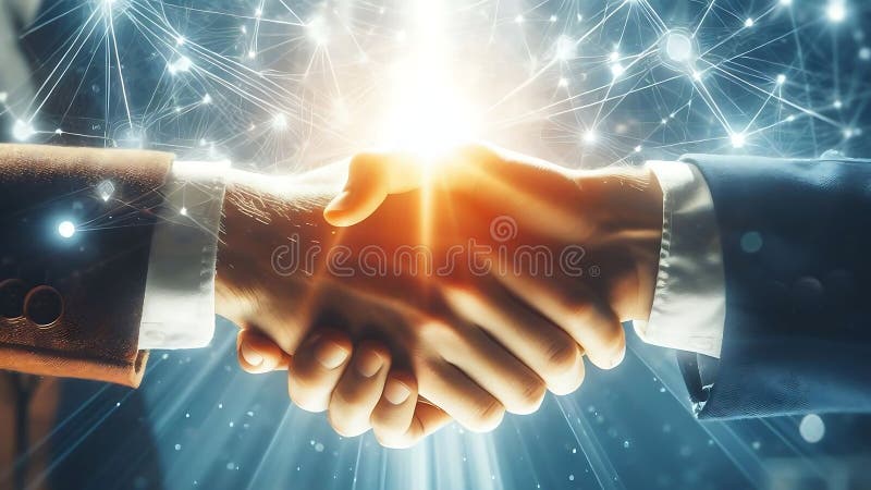 Dynamic Handshake Illumination Stock Illustration - Illustration of ...
