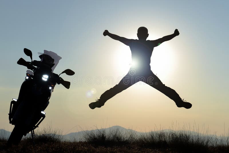 Dynamic,happy,energetic and Enthusiastic Motorcyclist Stock Image ...