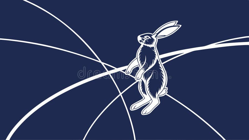 Dynamic Hare Jumping, Abstract Lines, Speed and Agility Art, Vector ...