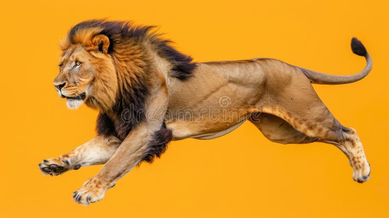 Dynamic Head Turn of a Lion in Minimalist Design with Dramatic Lighting ...