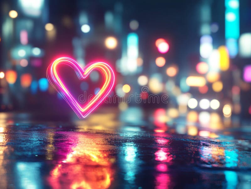 A Dynamic Heart Symbol Glowing with Neon, Against a Polished Digital ...