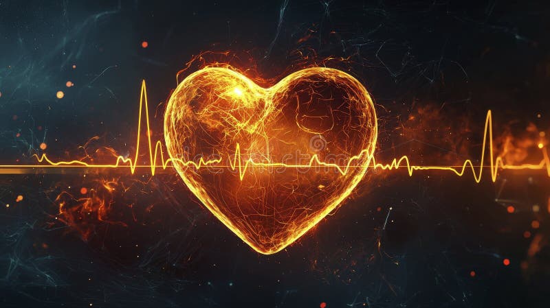 Dynamic Heart Symbol with Pulsating Elements Stock Illustration ...