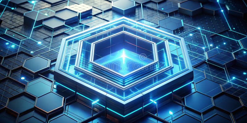 Dynamic Hexagonal Geometry Exploring Futuristic 3D Technology in Abstract Animation Stock ...