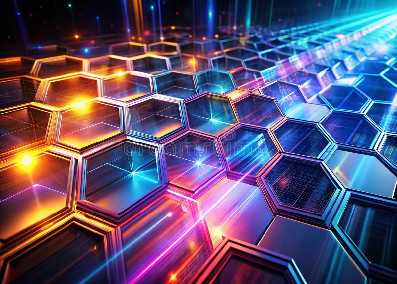 Dynamic Hexagonal Long Exposure Background a Futuristic 3D Abstract ...