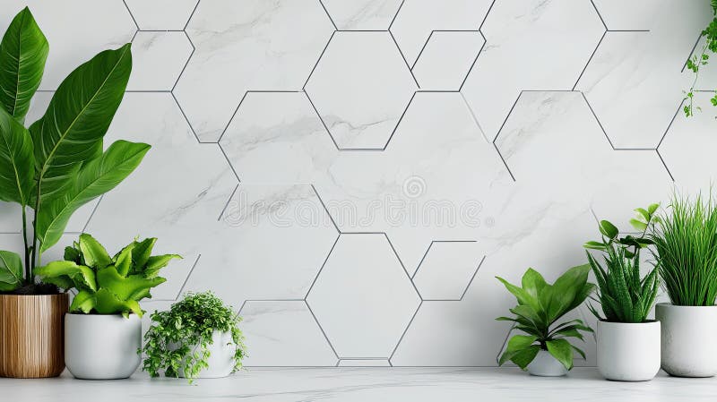 Dynamic Hexagonal Marble Tiles Arranged in a Repeating Pattern ...
