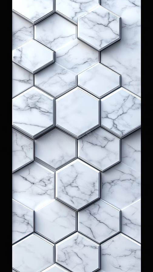 Dynamic Hexagonal Marble Tiles Arranged in a Repeating Pattern ...