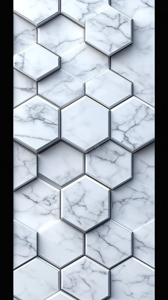 Dynamic Hexagonal Marble Tiles Arranged in a Repeating Pattern ...