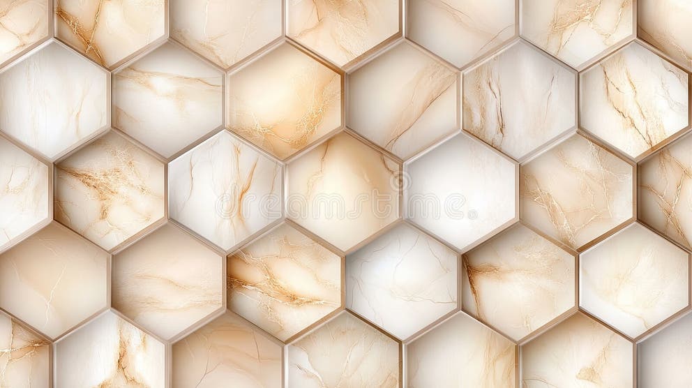 Dynamic Hexagonal Marble Tiles Arranged in a Repeating Pattern ...