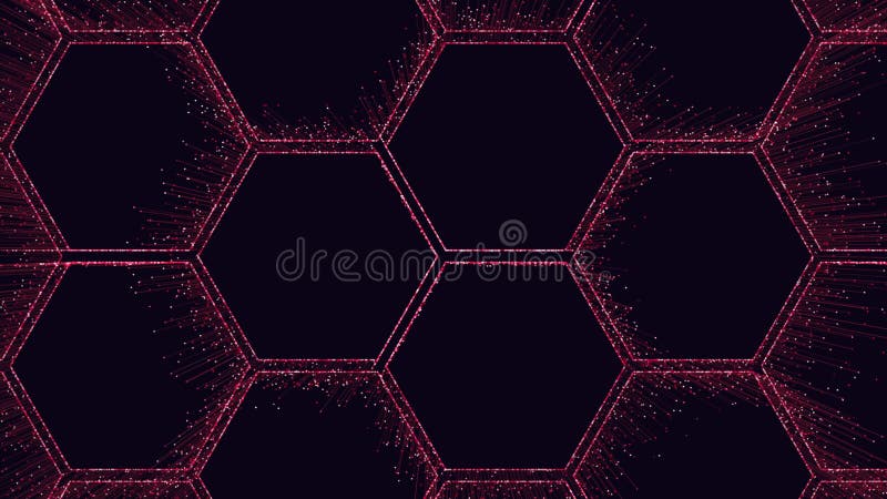 Dynamic Hexagonal Pattern Created with Red Lines and Dots Stock Footage ...