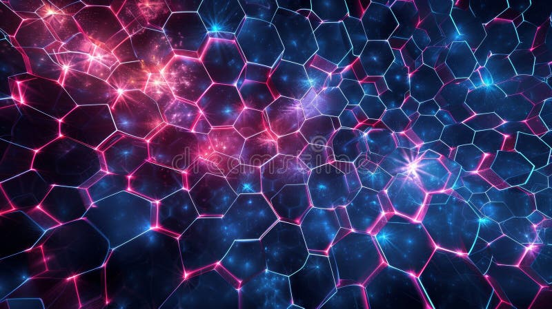 Dynamic Hexagonal Pattern Radiating Vibrant Energy, Perfect for ...