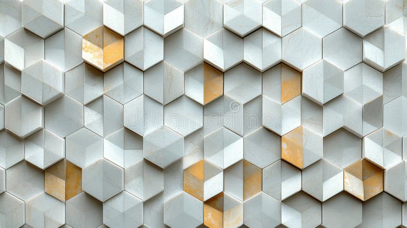 Dynamic Hexagonal Patterns Modern Design Wall Art Contemporary Space ...