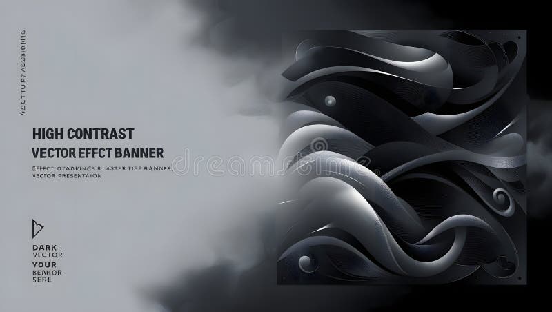 High Contrast Vector Banner with Abstract Wave Design Stock ...