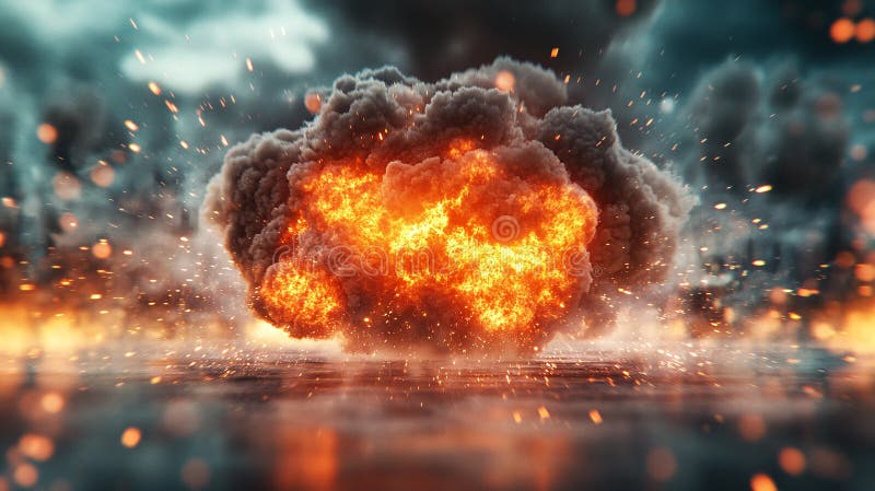 Dynamic High-Energy Explosion Capturing Fiery Blast and Smoke in Motion ...