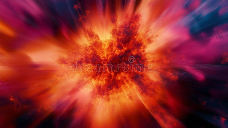 Explosive Fiery Burst with Intense Energy and Light Stock Illustration ...