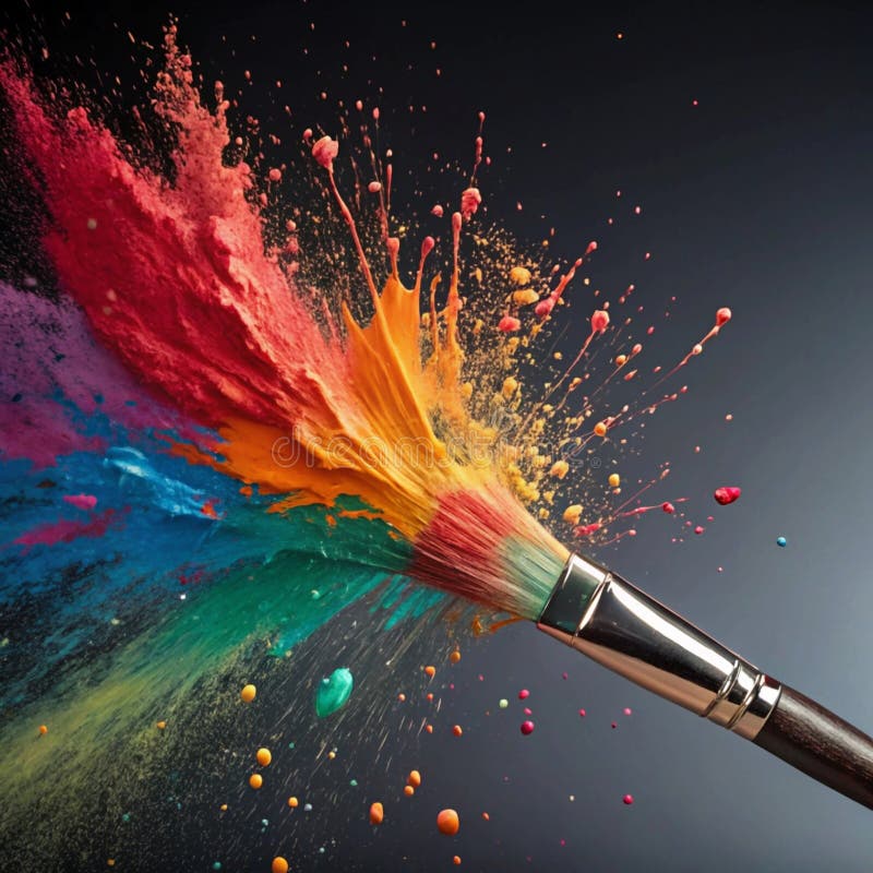 A Dynamic, High-impact Image Capturing the Moment of a Paintbrush ...