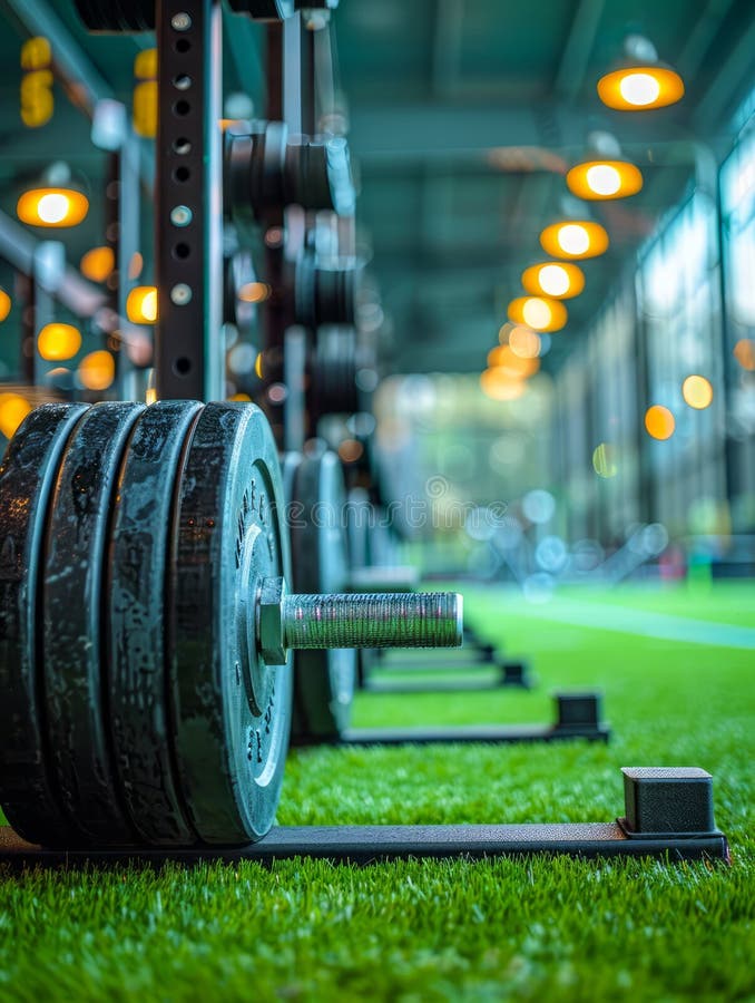 High Intensity Workout Area with Heavy Weights and Workout Equipment in ...