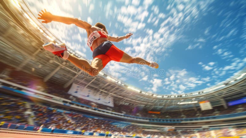 Dynamic High Jump Performance in a Lively Russian Stadium Stock ...