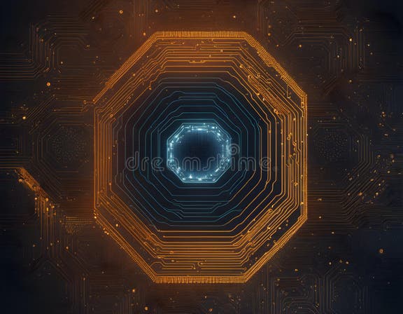 A Dynamic, High-tech Illustration Featuring a Bold Hexagonal Pattern ...