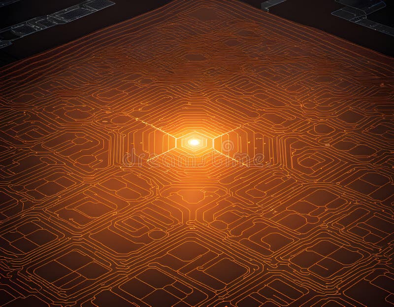 A Dynamic, High-tech Visualization of a Hexagonal Tech Pattern Interconnected with Streams of ...