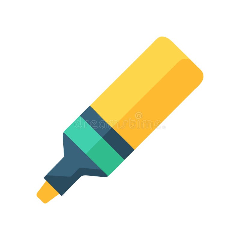 Dynamic Highlighter Icon for Stationery Stock Vector - Illustration of ...