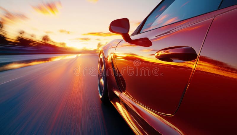 Dynamic Highway Racing at Sunset Capturing Motion with Light Trails for ...