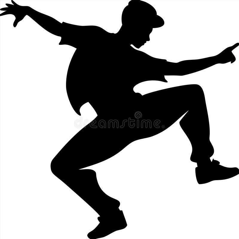 Dynamic Hip Hop Dancer Silhouette Vector Art for Dance Illustrations ...