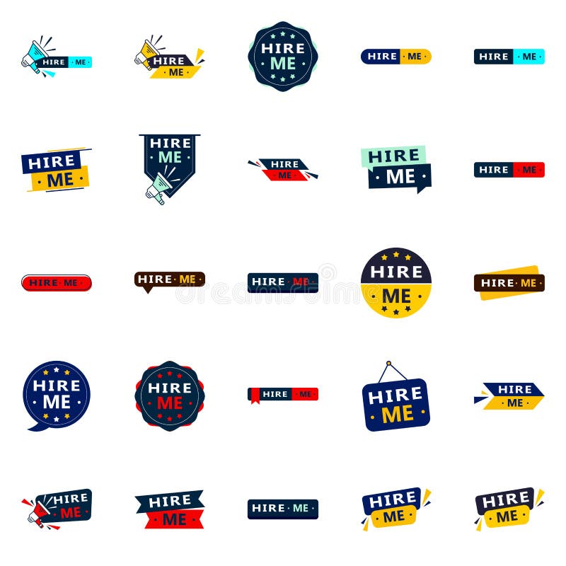 25 Dynamic Hire Me Banners To Get You Hired Stock Vector - Illustration ...