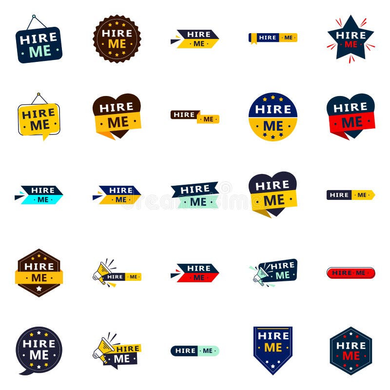 25 Dynamic Hire Me Banners To Get You Hired Stock Vector - Illustration ...