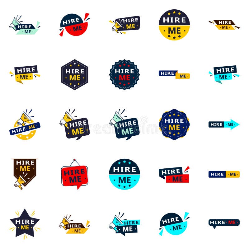 25 Dynamic Hire Me Banners To Get You Hired Stock Vector - Illustration ...