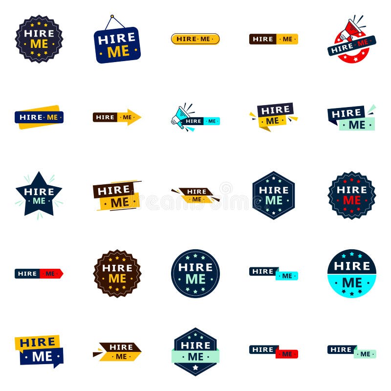 25 Dynamic Hire Me Banners To Get You Hired Stock Vector - Illustration ...
