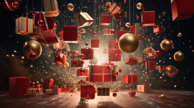 Dynamic Holiday Visual, Christmas Excitement Stock Illustration ...