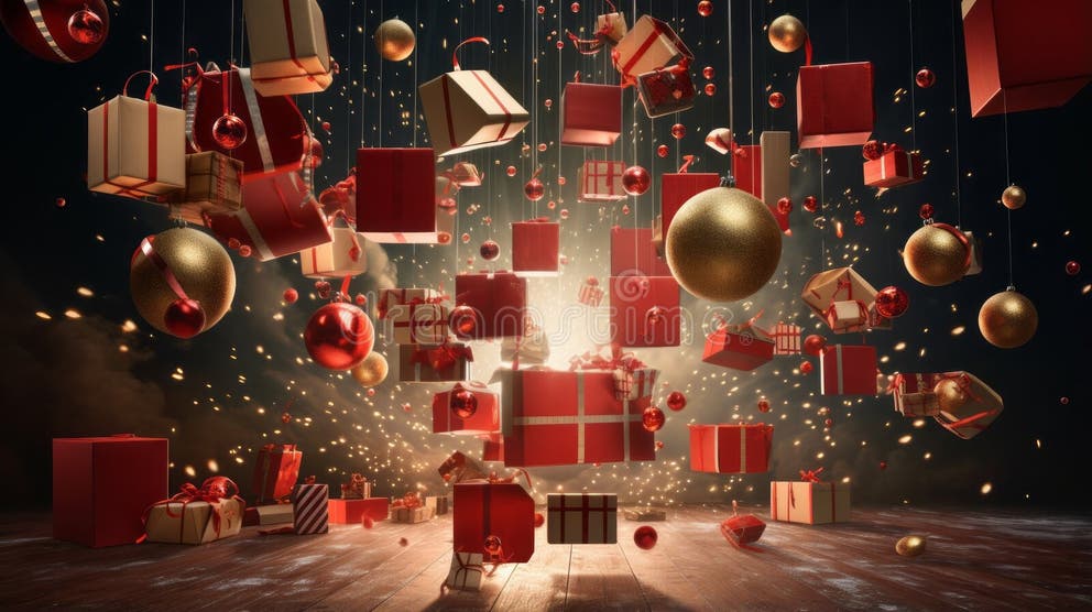 Dynamic Holiday Visual, Christmas Excitement Stock Illustration ...