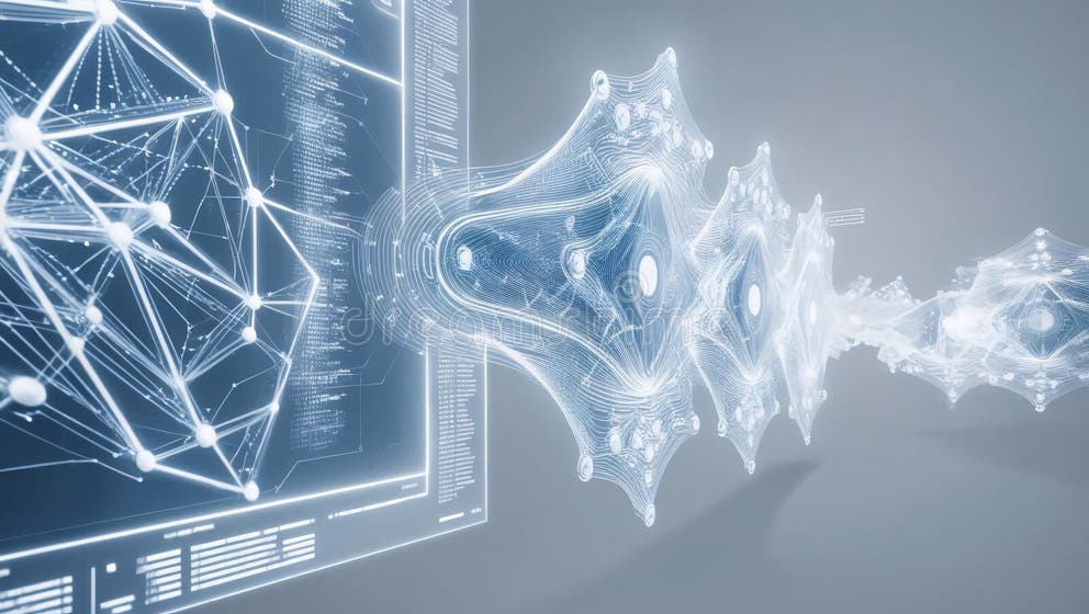 Dynamic Hologram Display Showcasing Data Visualization with AI Powered ...