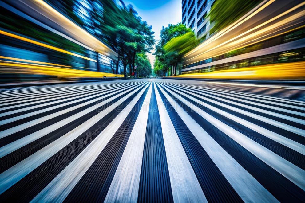 Dynamic Horizontal Stripes Abstract Motion Background EyeLevel Perspective Design Stock ...