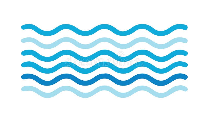Dynamic Horizontal Wave Pattern. Vibrant Water Background, Vector ...