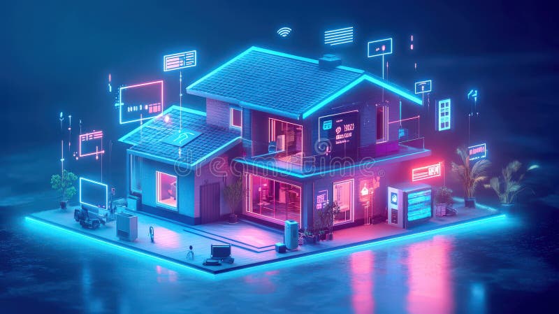 Dynamic House Design with Vibrant Displays and Interactive Technology ...