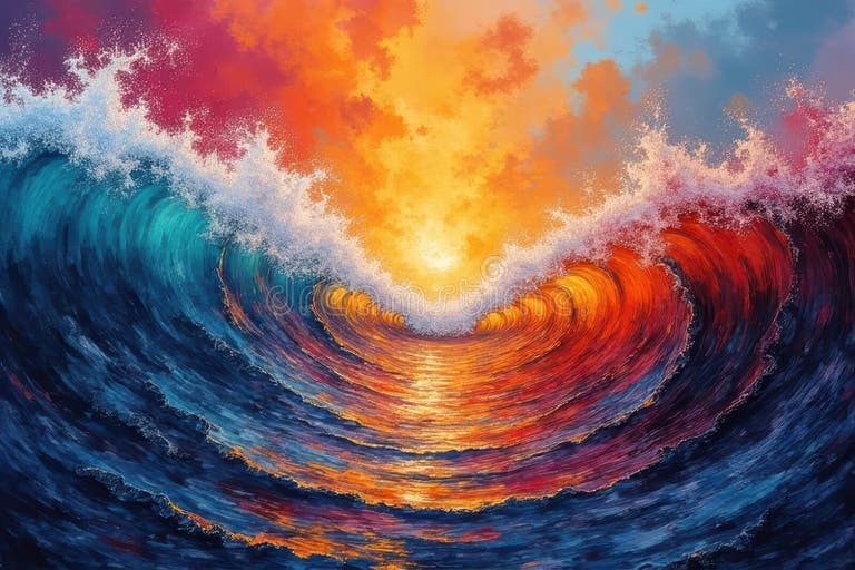 Vibrant Colors Unleashed in the Storm Stock Illustration - Illustration ...