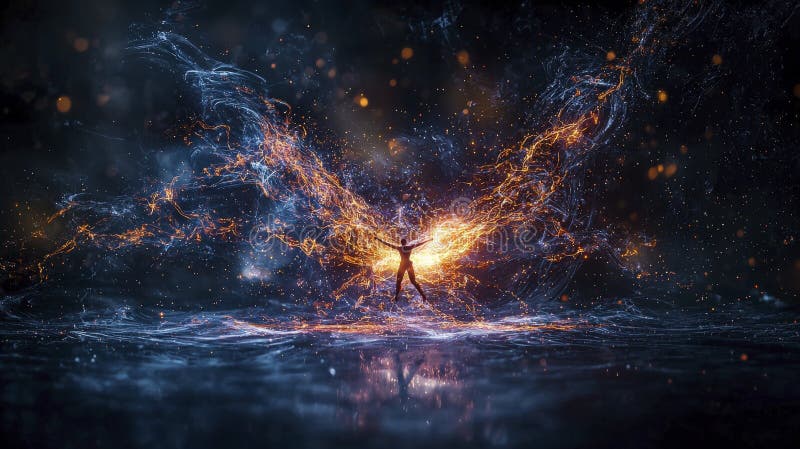 Dynamic Human Activity in Zero Gravity Cosmic Setting Digital Art ...