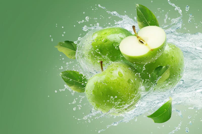 Dynamic Hydration Green Apple Gets a Splash of Refreshing Water Stock ...