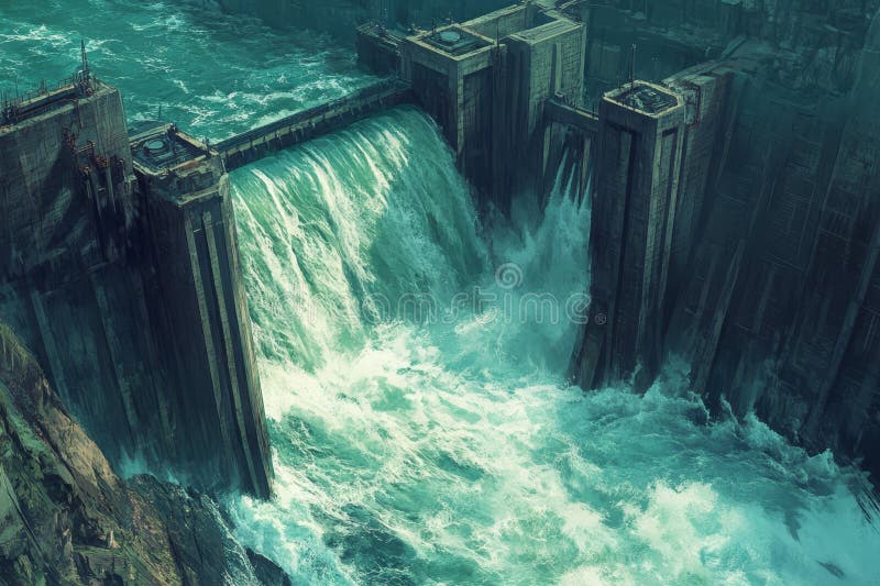 Dynamic Hydroelectric Dam with Powerful Turbines Driven by the Force of ...