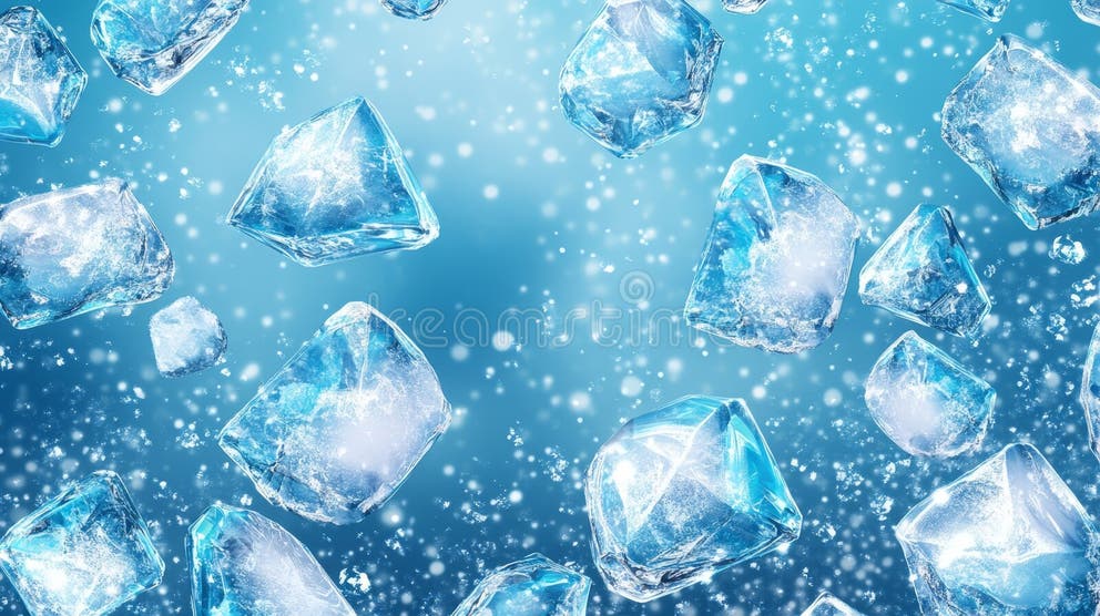 Dynamic Ice Cubes in Motion a Captivating Display of Chilling ...