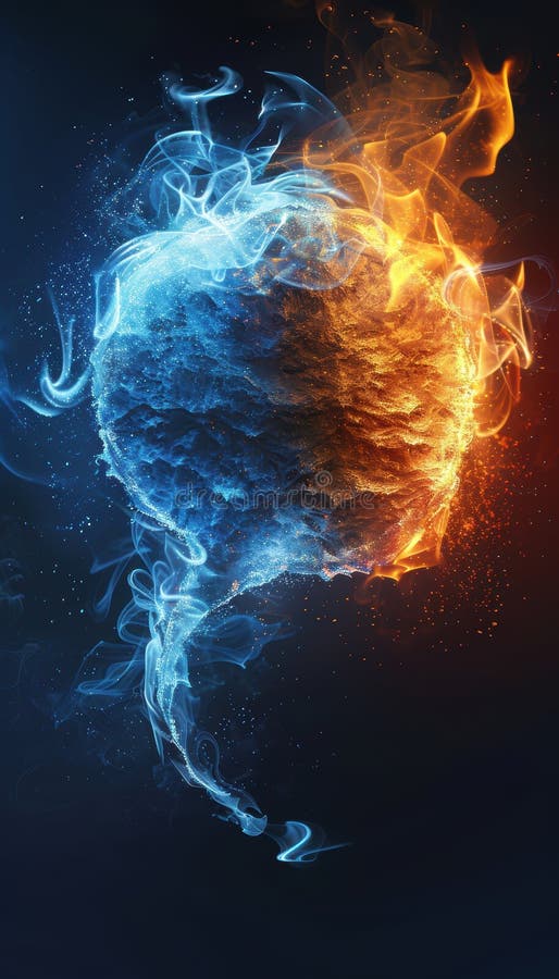 Dynamic Ice Fire Speech Bubble Realistic Textures Creative Design Stock ...